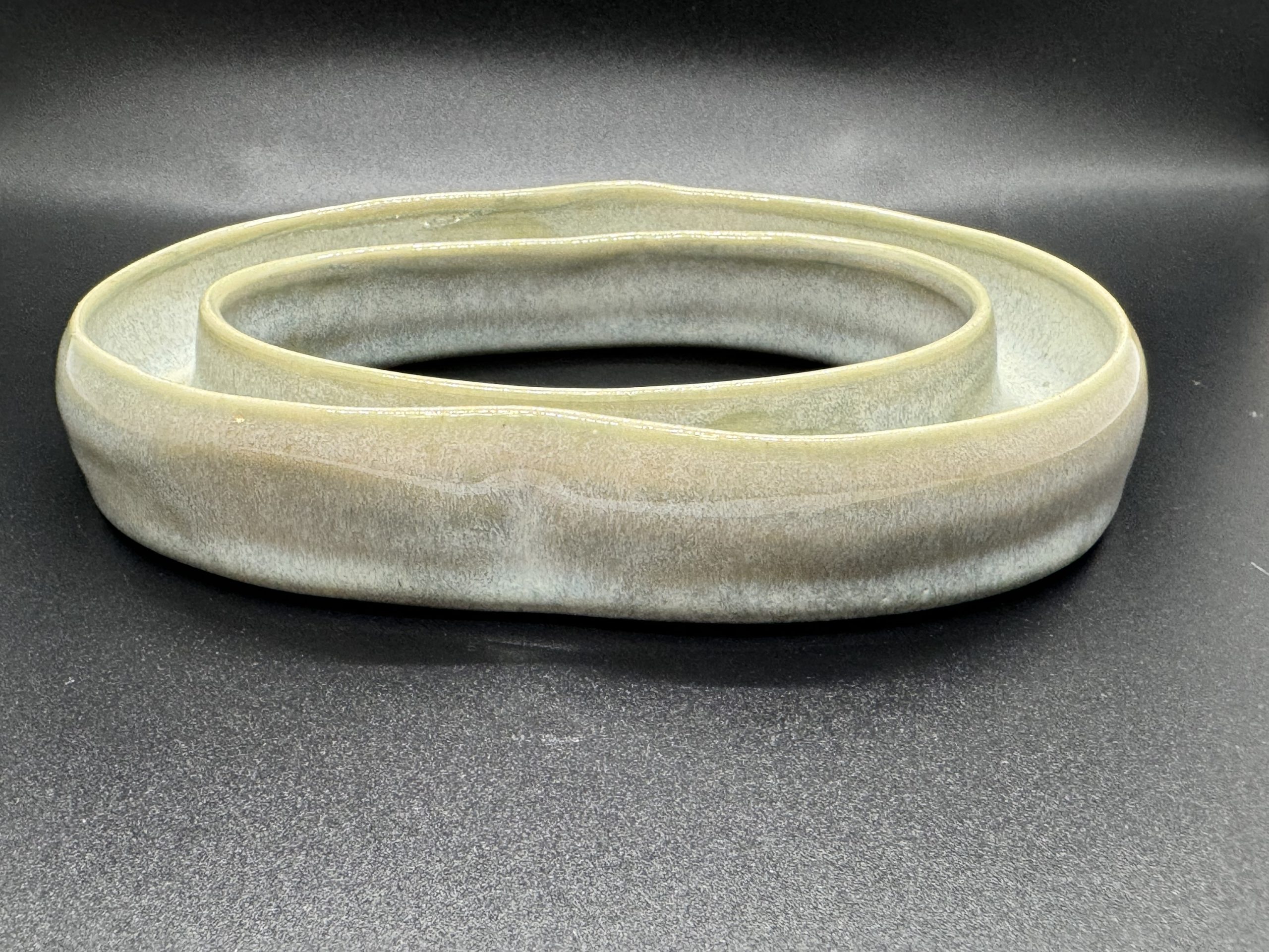 Medium Floating Celadon Lei Shape Vase - Hawaiian Lei Vases